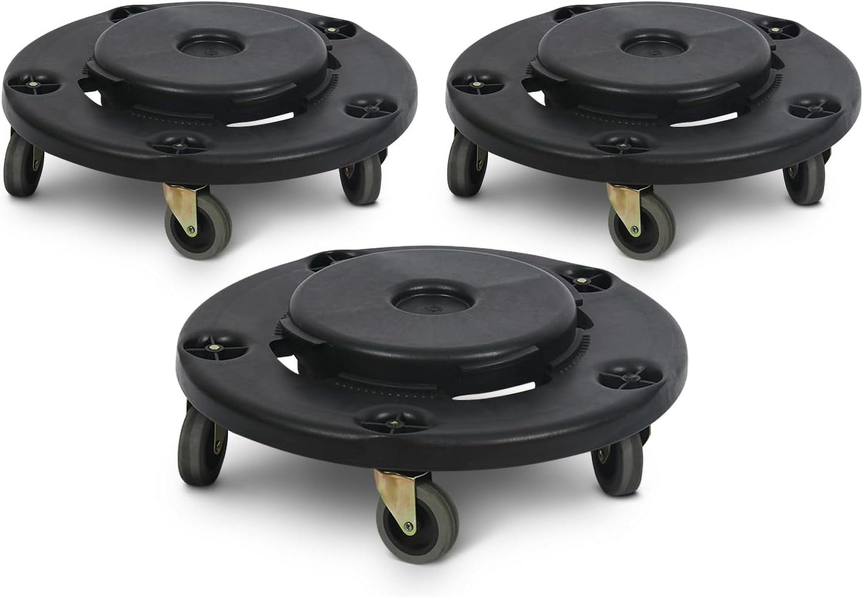 Trash Can Dolly with Wheels, Black Garbage Roller Base, Transports 20 ...