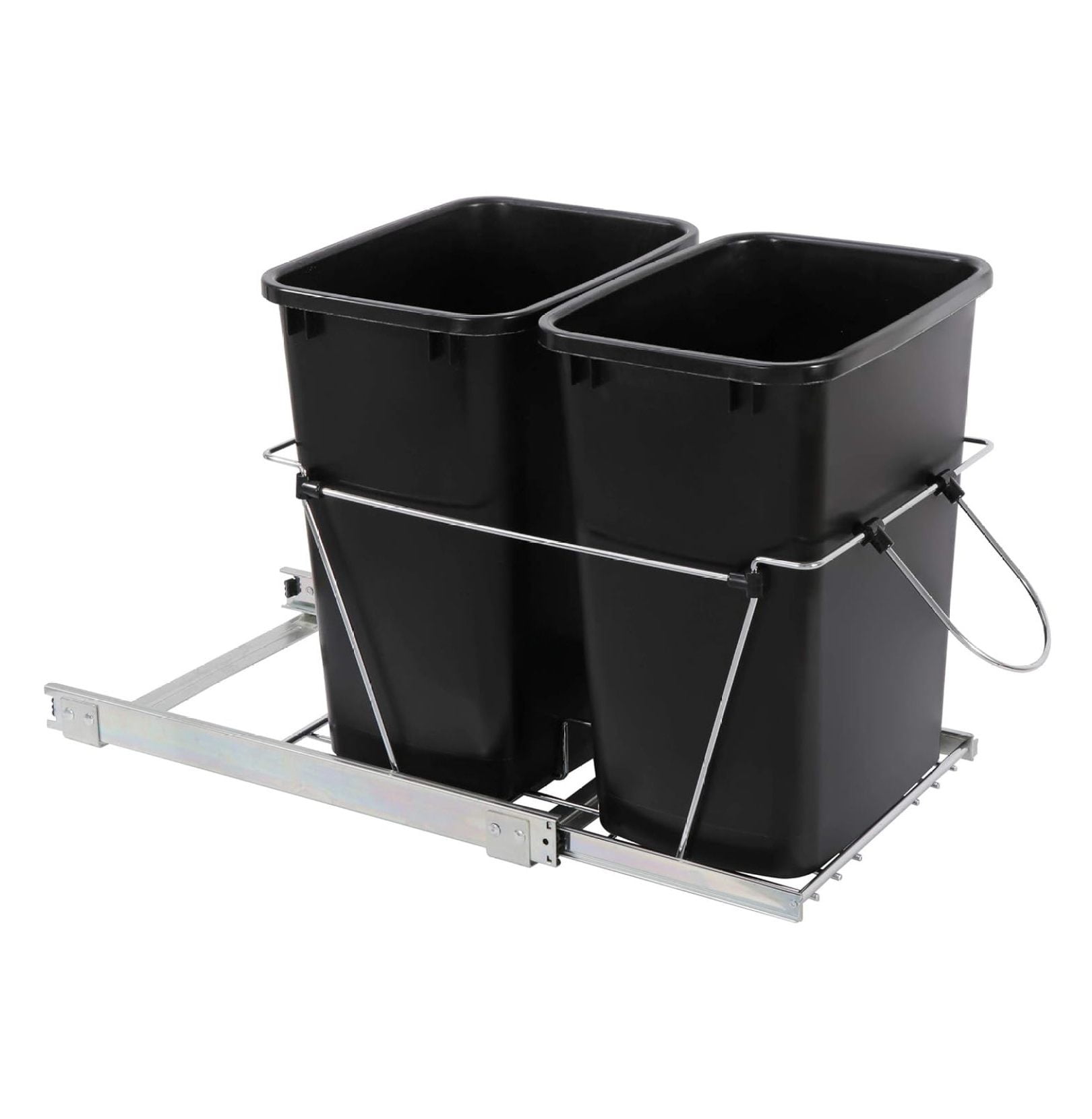 Trash Can, Double Pull Out Waste Container Under Cabinet, Recycling Bin ...
