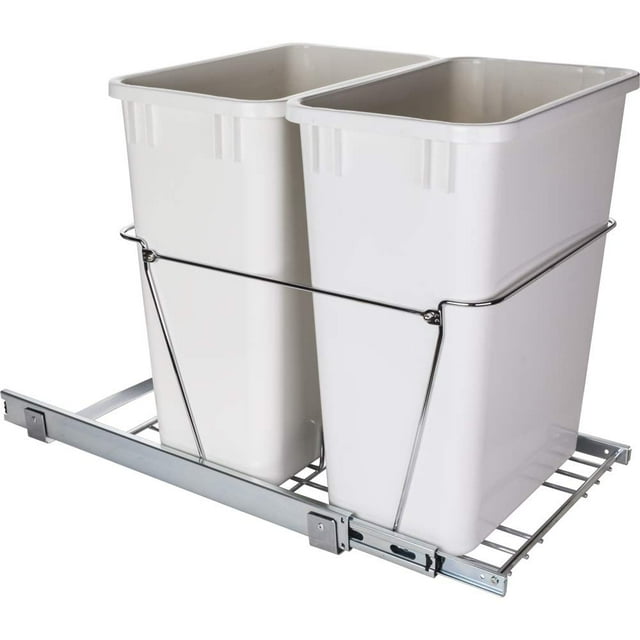 Trash Can Double Pullout Waste Container System, Chrome - Walmart.com