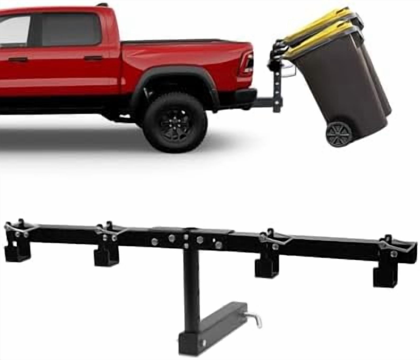 Trash Can Hauler for Double Can, Adjustable Trash Can Hitch, Fit for ...
