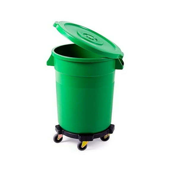 Trash Can With Lid And Dolly Round Ingredient Storage Containers ...