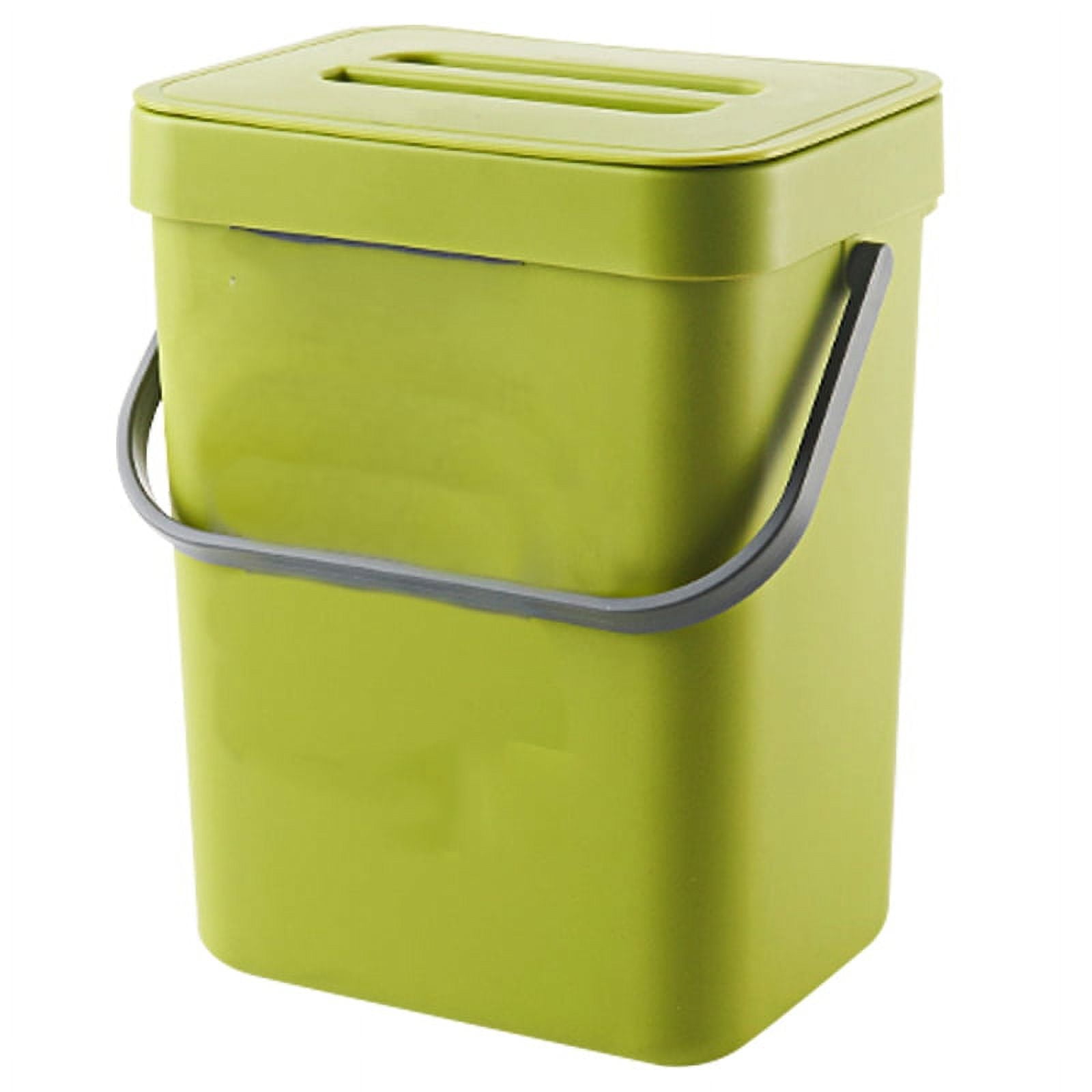 Trash Can with Lid Green Trash Can Plastic Waste Basket Hanging Waste ...