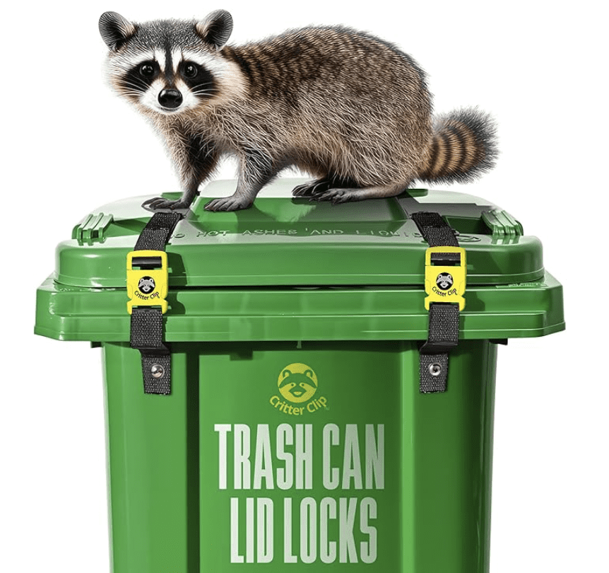 Critter Clip Trash Can Lock, Weatherproof Adjustable Lid Straps ...