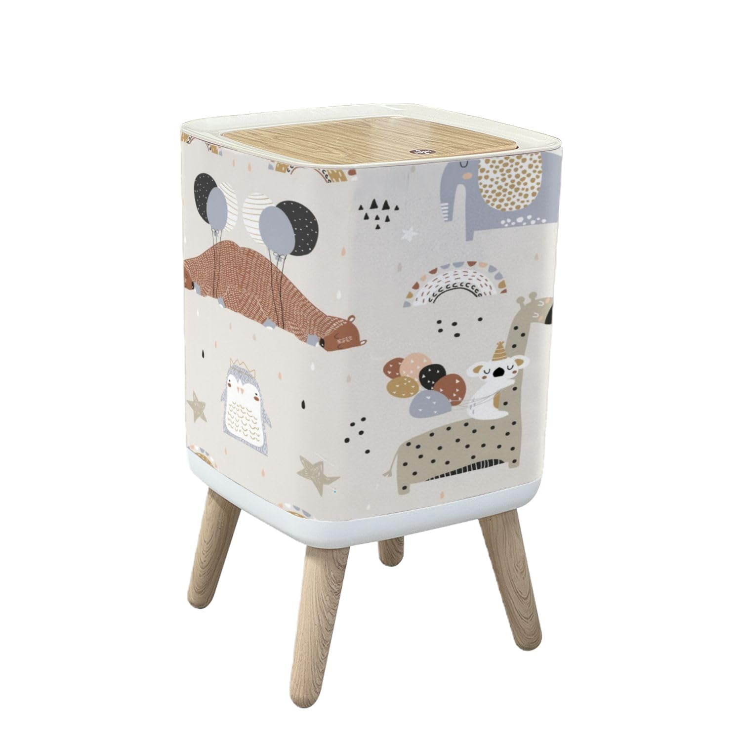 Trash Can with Lid Seamless childish pattern Creative scandinavian kids ...