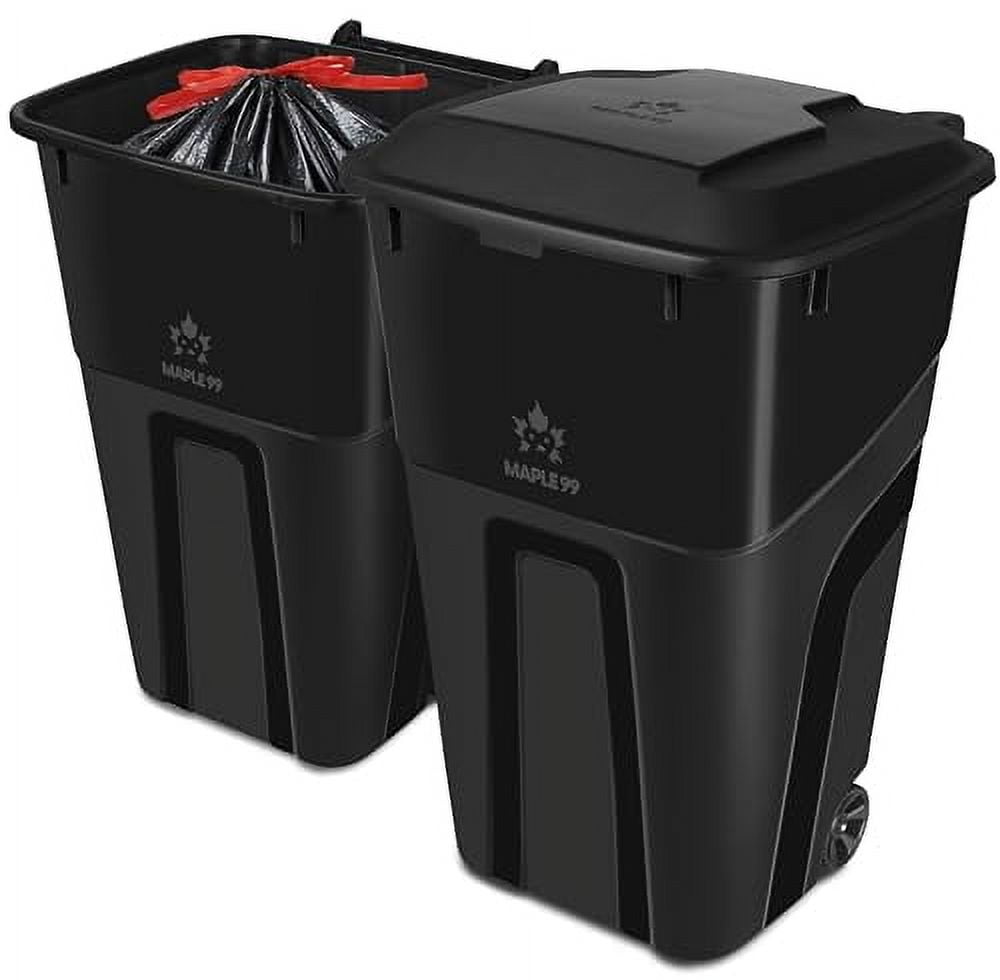 Trash Can With Lid - Ultimate Strength 32 Gallon Wheeled Garbage Can ...