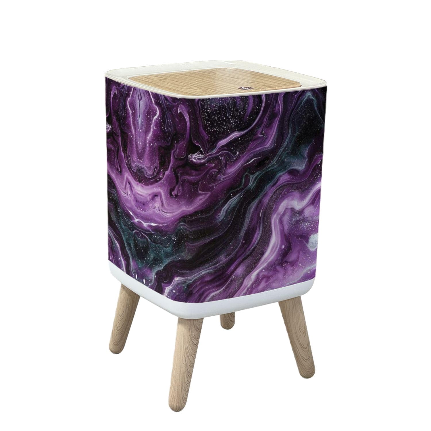 Trash Can with Lid Violet Pink Stone Marble Texture Garbage Can ...