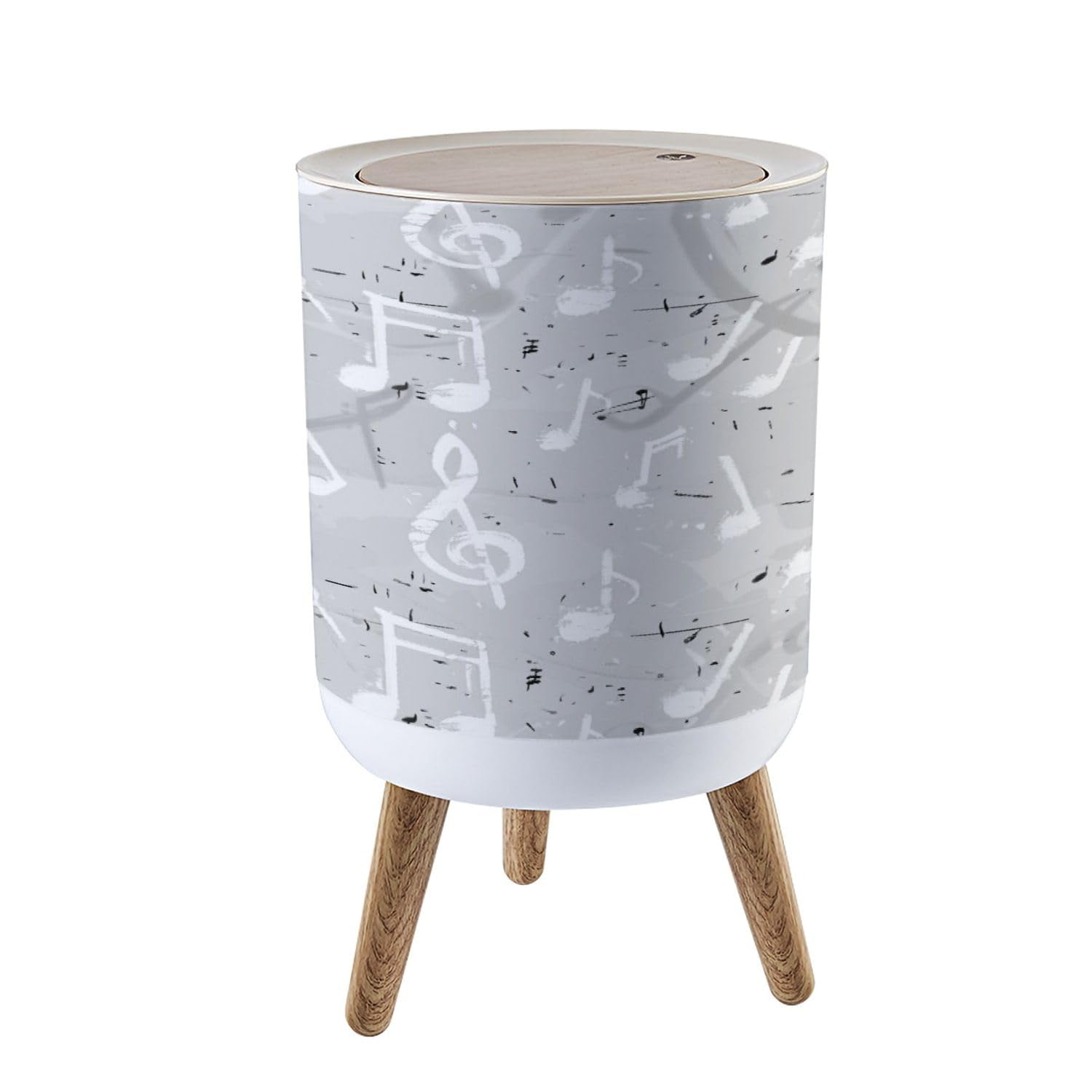 Trash Can with Lid white concrete texture Seamless pattern hand drawn ...