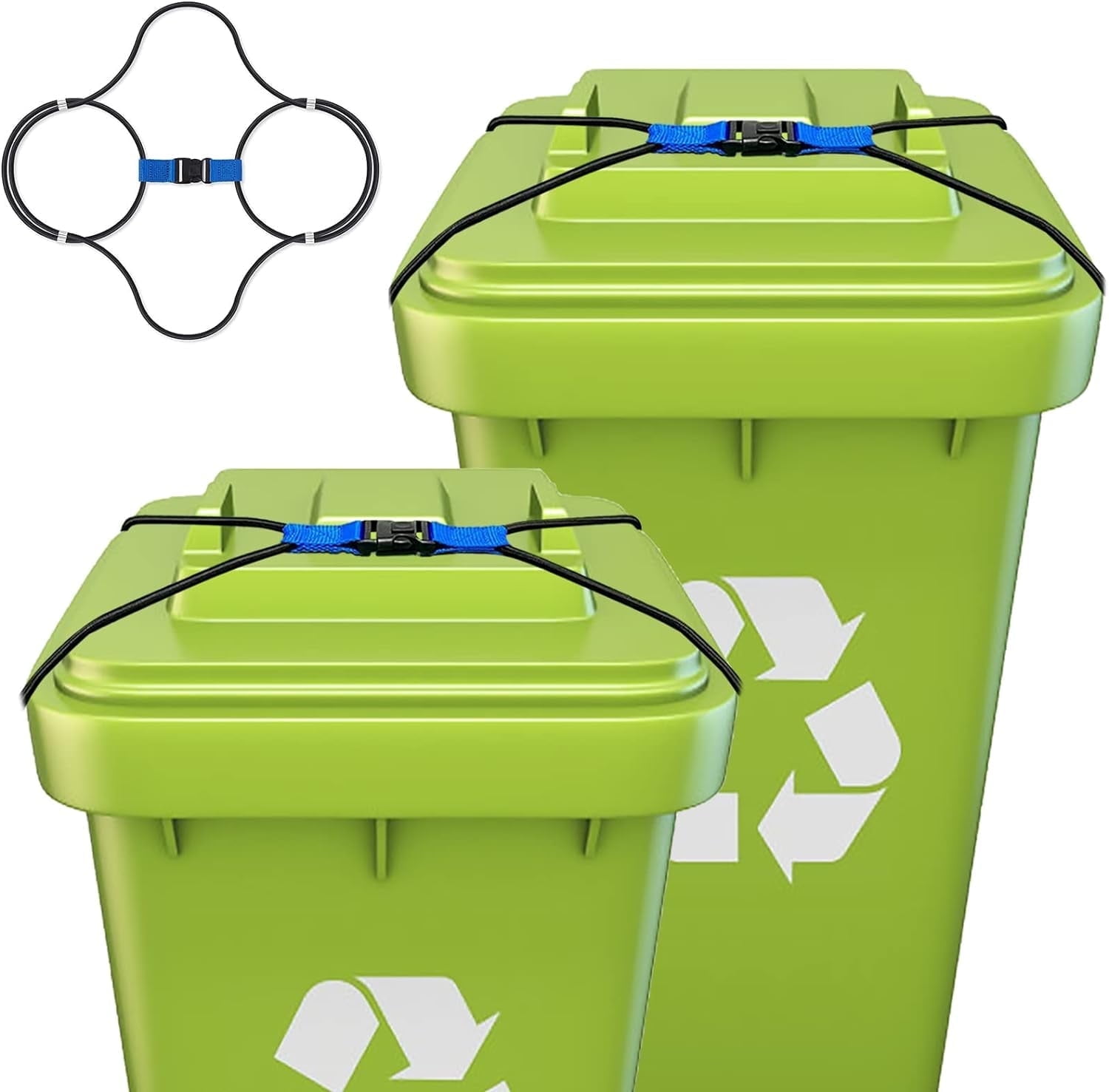 Trash Can Lock for Animals/Raccoons,Bungee Cord 30-50 Gallon Trash Can ...