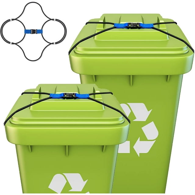 Trash Can Lock for Animals/Raccoons,Bungee Cord 30-50 Gallon Trash Can ...