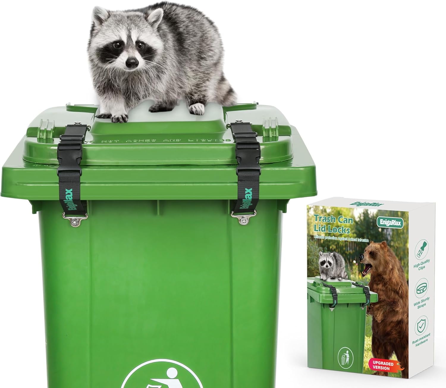 Trash Can Locks for Animals, Raccoon Bear Proof Trash Can Lock, Easy to ...