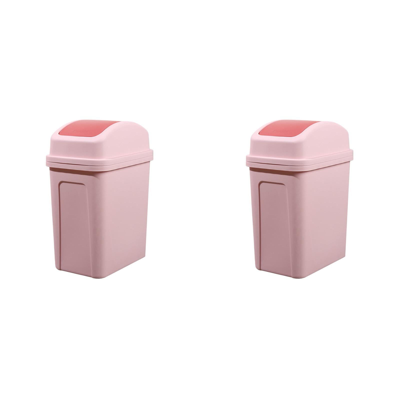 Trash Can Plastic Swing Top Garbage Buckets Creative Covered Kitchen ...