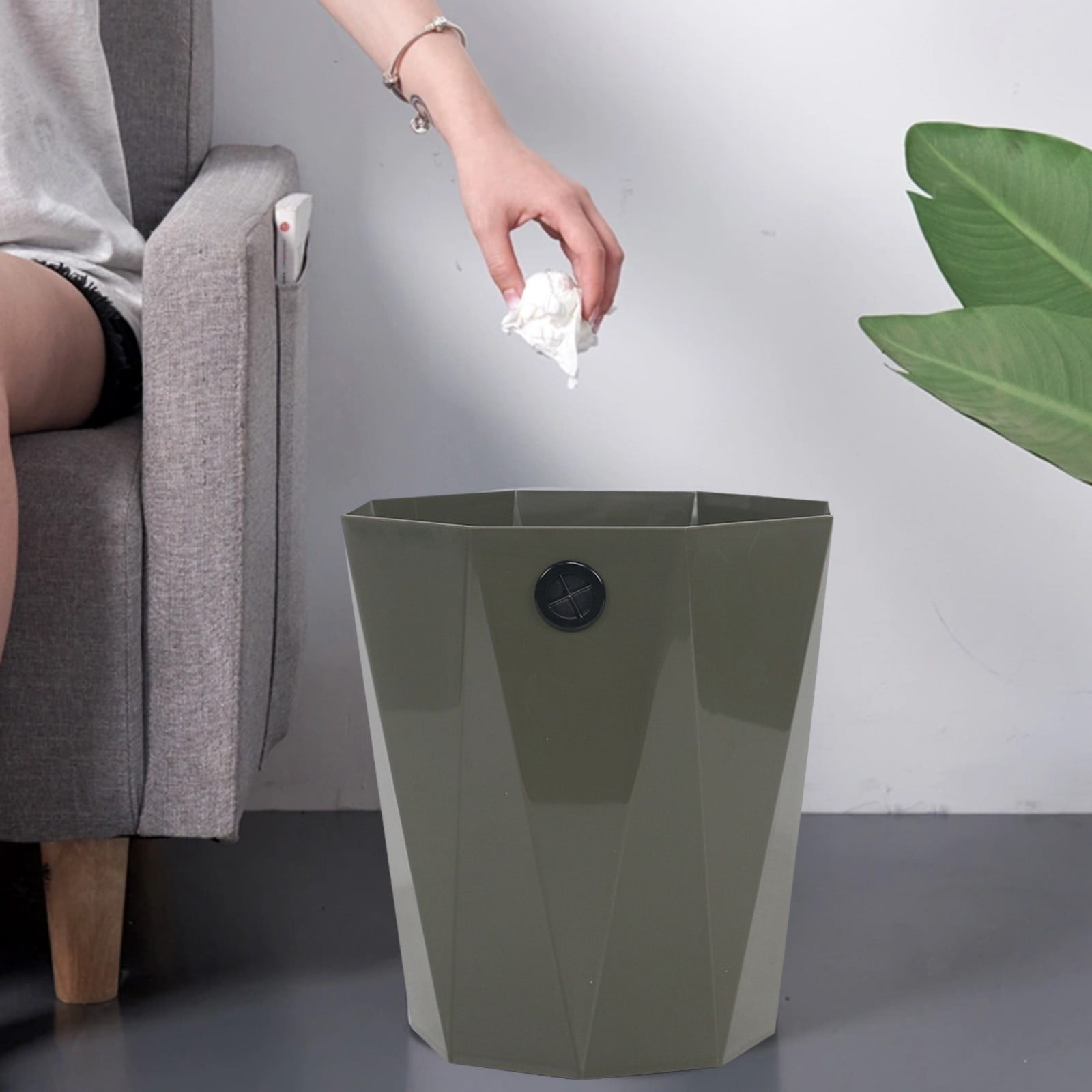 Trash Can Pressure Household Kitchen Large Plastic Basket Bedroom ...