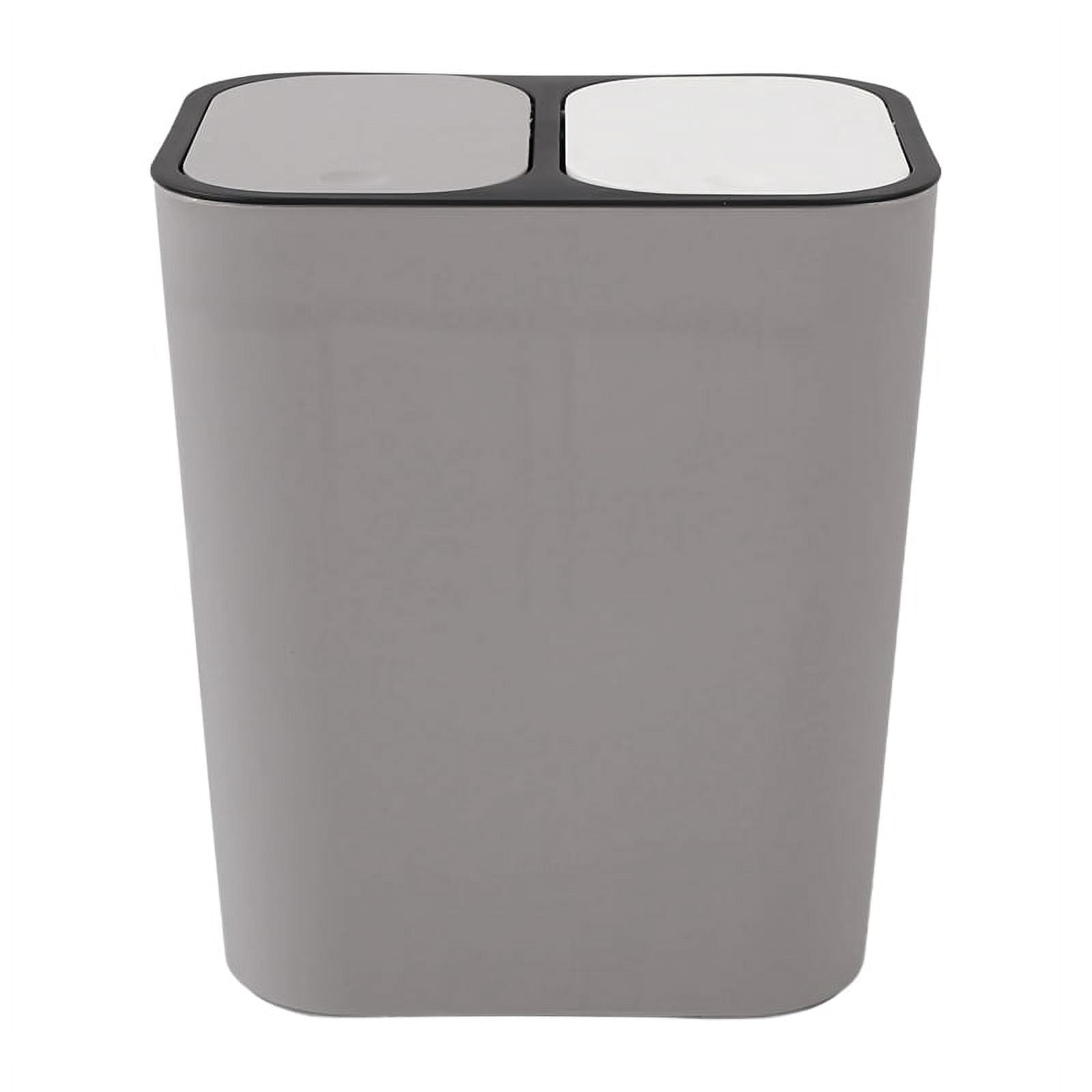 Trash Can Rectangle Plastic Push-Button Dual Compartment 12 Liter ...