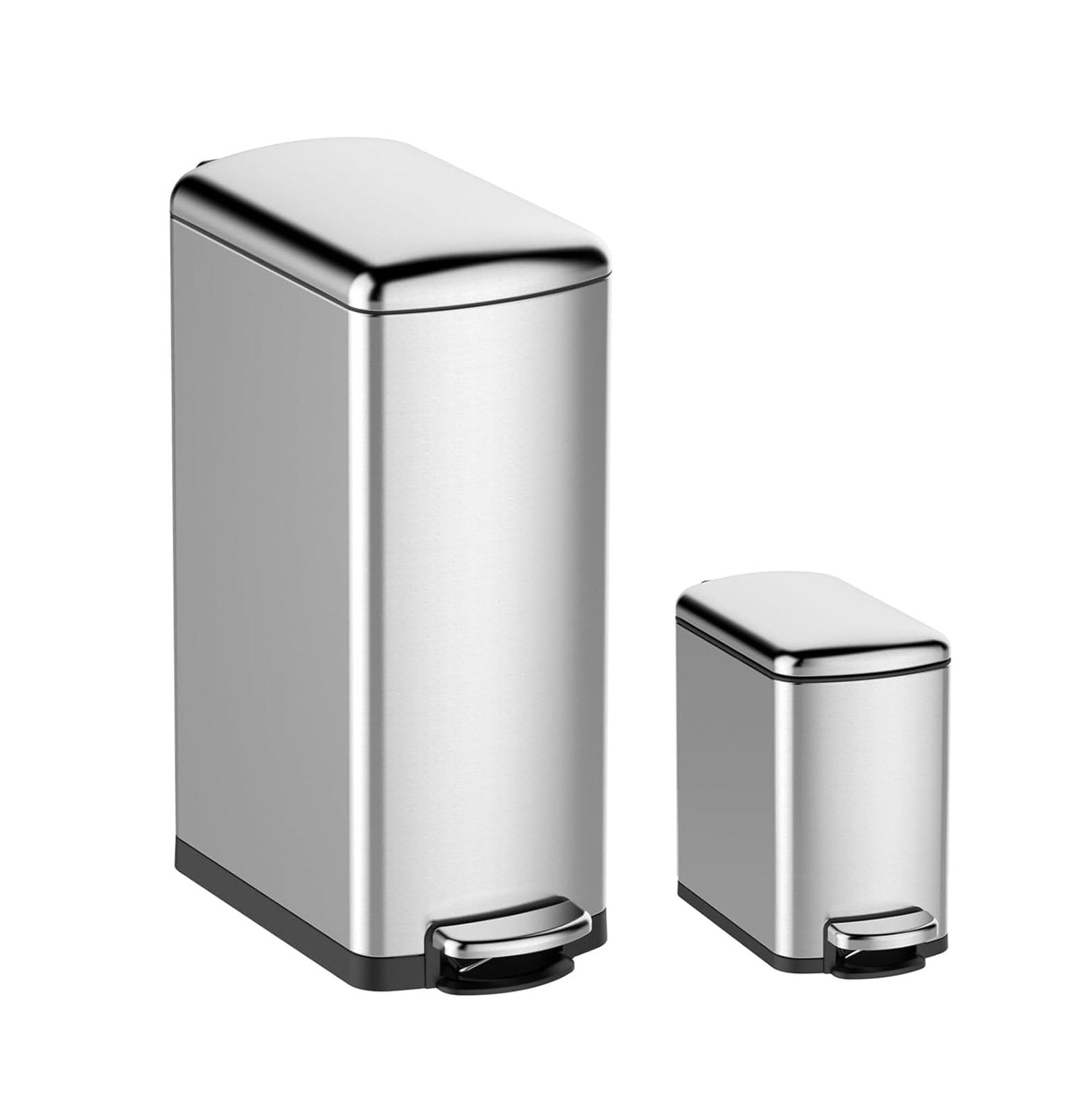 Trash Can Set 7.9 Gallon and 1.6 Gallon, Rectangular Kitchen Waste Bins ...