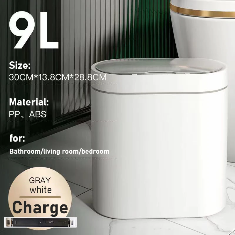 Trash Can Smart Dustbin Narrow Kitchen Bin Bathroom Toilet Waterproof ...