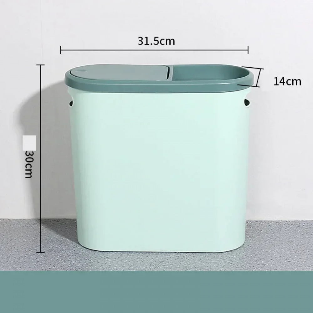 Trash Can Space Saving Silent Closed Garbage Bin with Lid for Kitchen ...