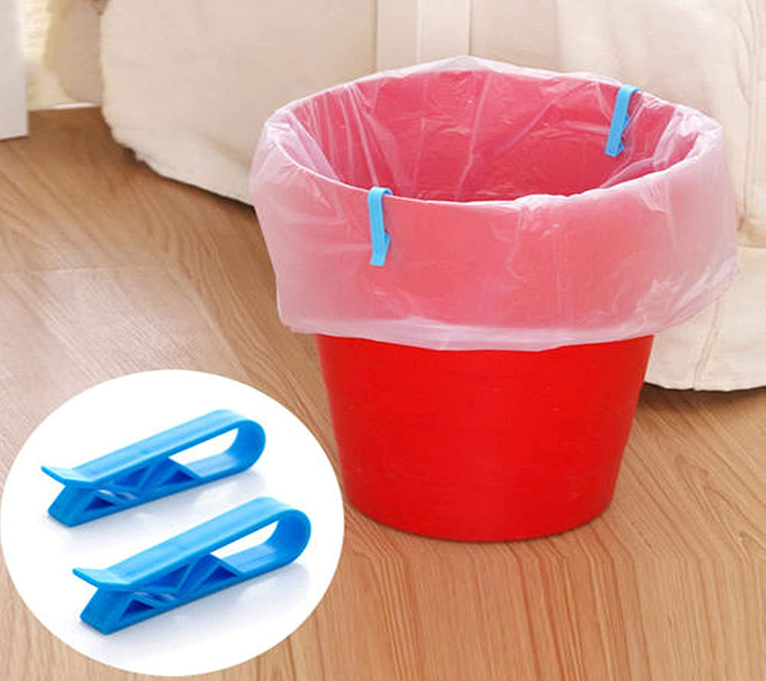 Trash Can Waste Basket Garbage Bin Clamp Garbage Rubbish Bag Clip Anti ...