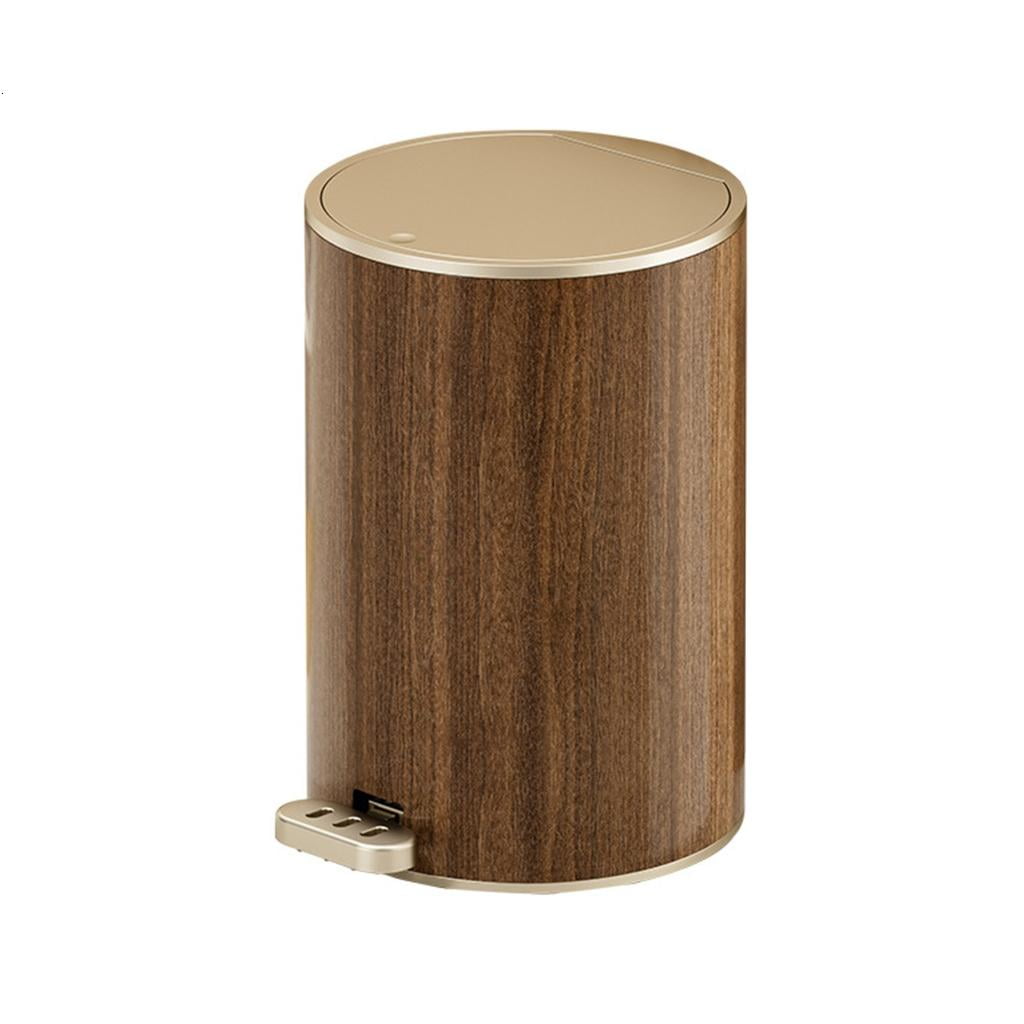 LIANXUE Trash Can Wood Grained Rubbish Bin Sealed Trash Can with Lid ...
