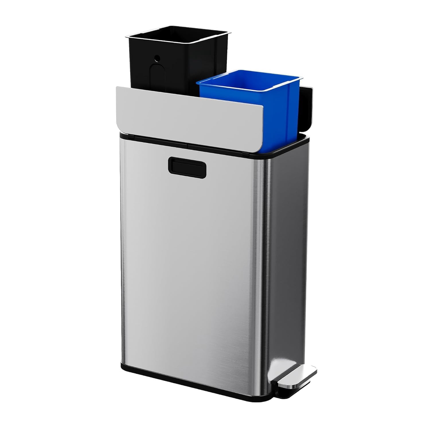 Trash Can gal Dual Compartment Stainless Kitchen Trash Can for ...