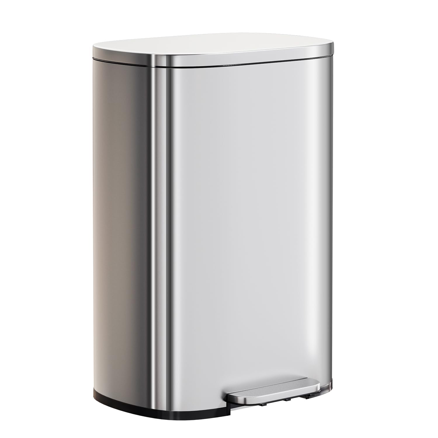 Trash Can With Lid 13 Gallon (50l) Stainless Steel Kitchen & Office ...
