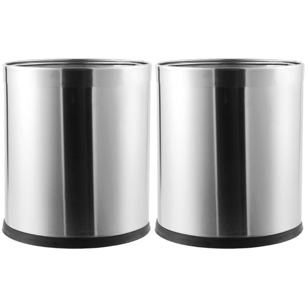 Trash Can with Lid, 2pcs 3 Gallon Garbage Can, Stainless Steel Small ...