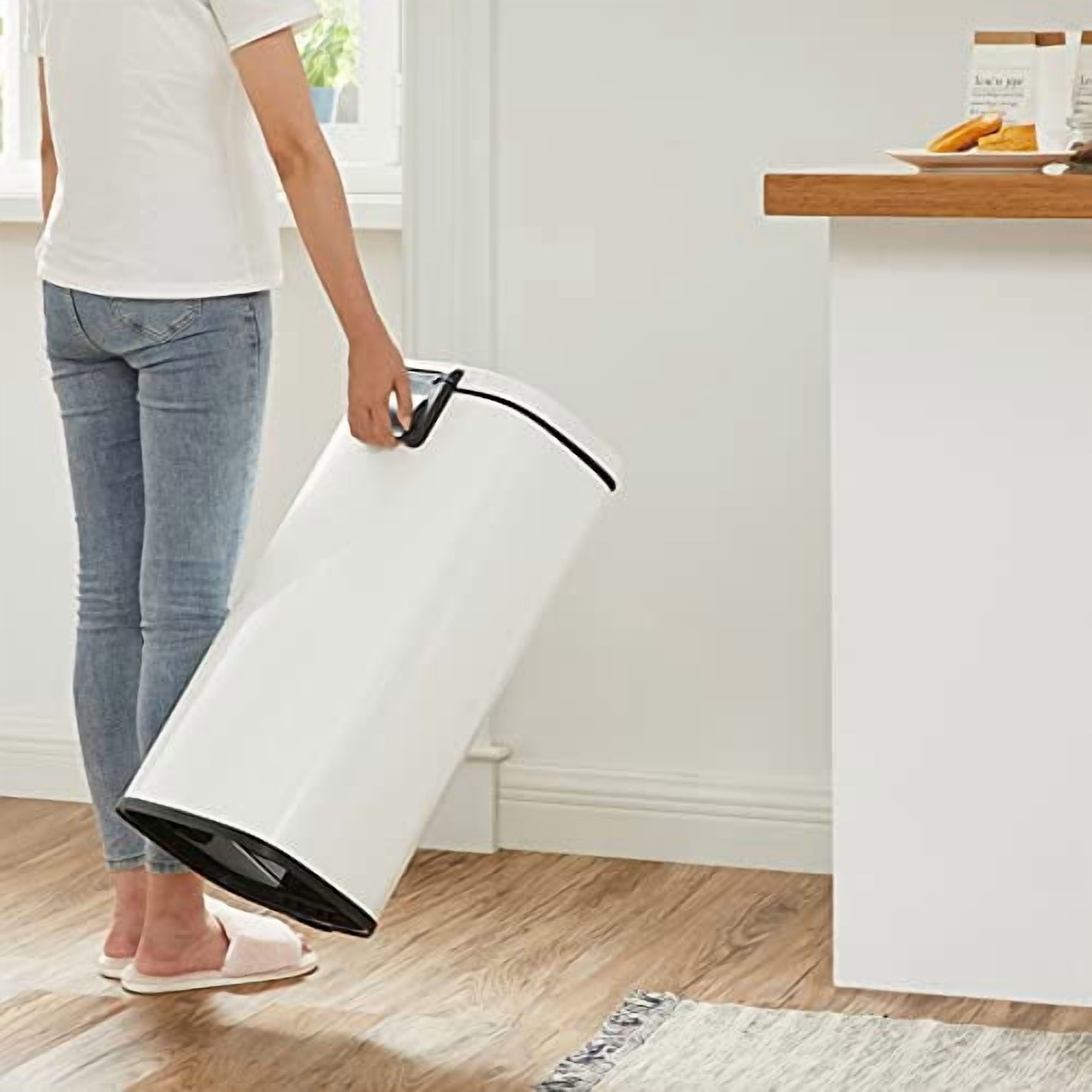 Trash Can with Lid, 8 Gallon Garbage Can, Stainless Steel Small Waste ...