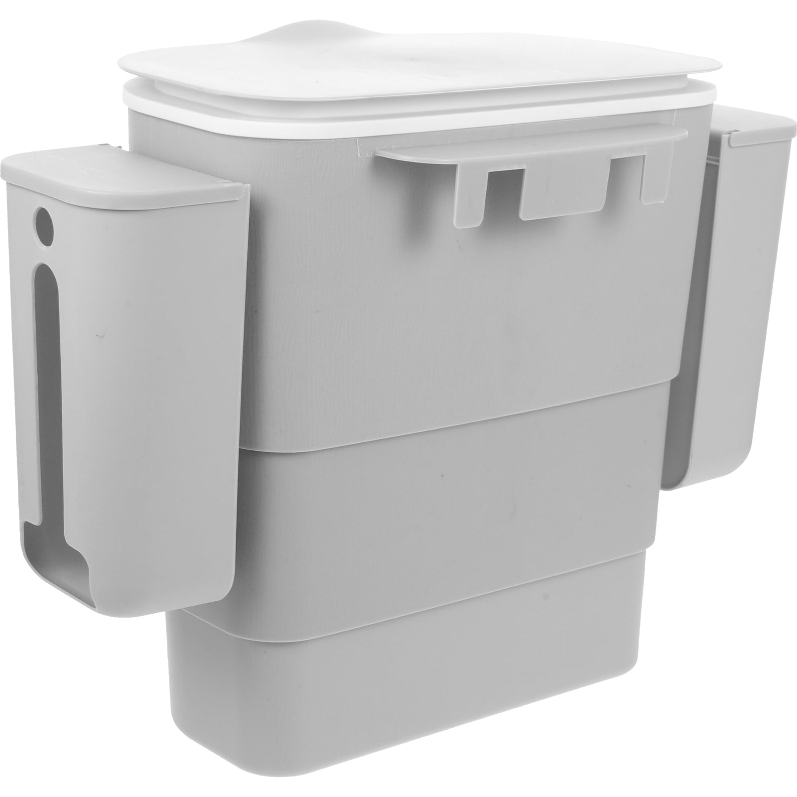 Trash Can with Lid Covered Container Waste Bucket Hanging Holder Wall ...