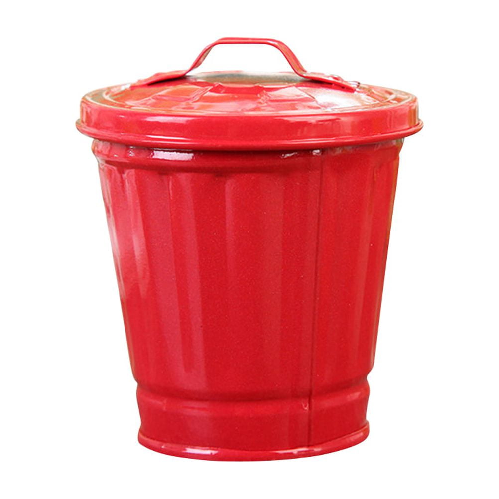 Trash Can with Lid Trash Bin Desk Trash Can Space-saving Garbage Can 9 ...