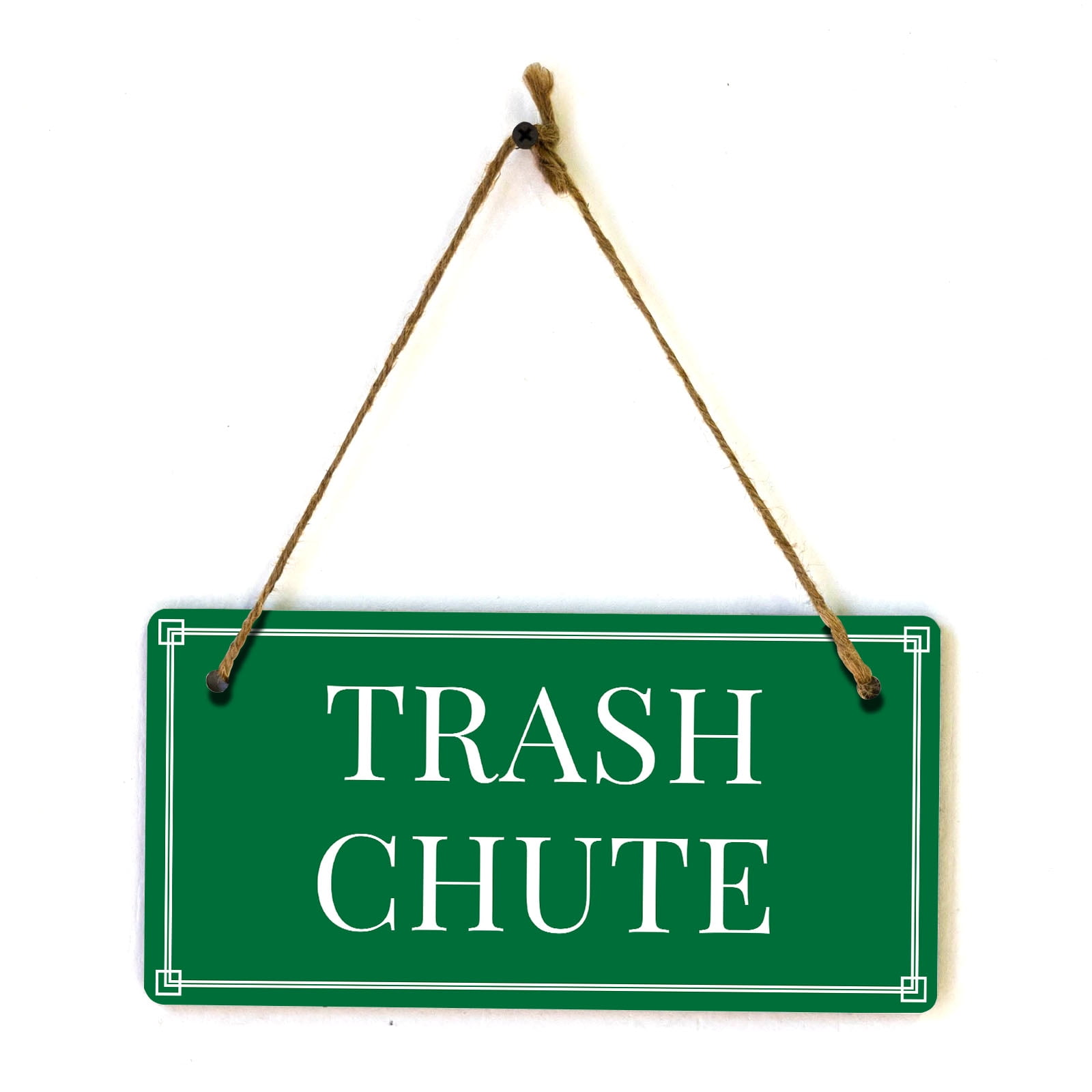 Trash Chute 5x10 Hanging Plus Wall or Door Sign | Home & Office Decor ...