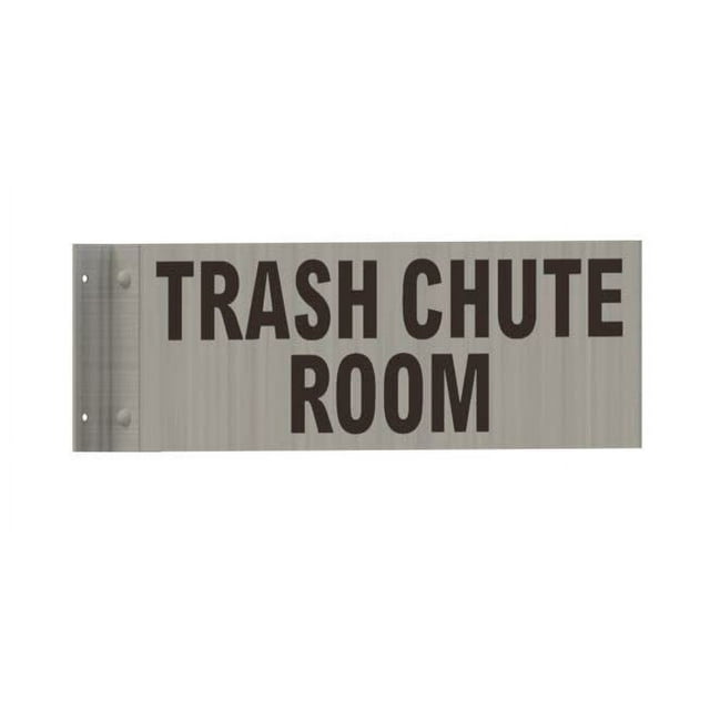Trash Chute Room Sign -Two-Sided/Double Sided Projecting, Corridor and ...