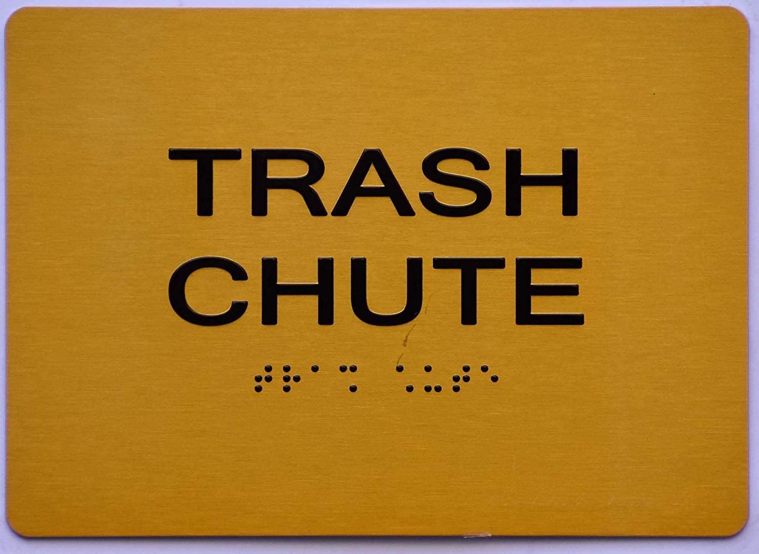 Trash Chute Sign - Gold(Aluminium, Gold/Black,Size 5x7) The Sensation ...