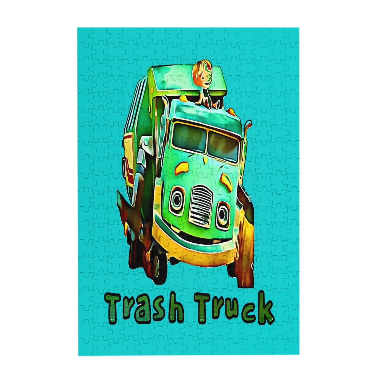 Trash Green Truck Jigsaw Puzzles Novelty Jigsaw Puzzle Cartoon Puzzles ...