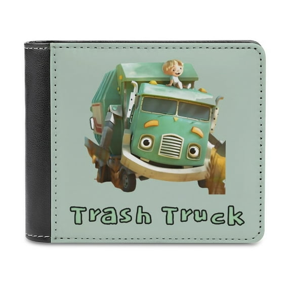 Trash Green Truck Wallet for Men Leather Purse Clutch Card Holders ...