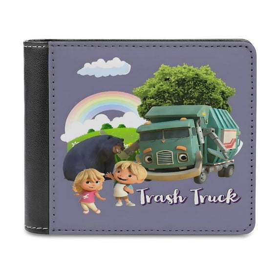 Trash Green Truck Wallet for Men Leather Purse Clutch Card Holders ...