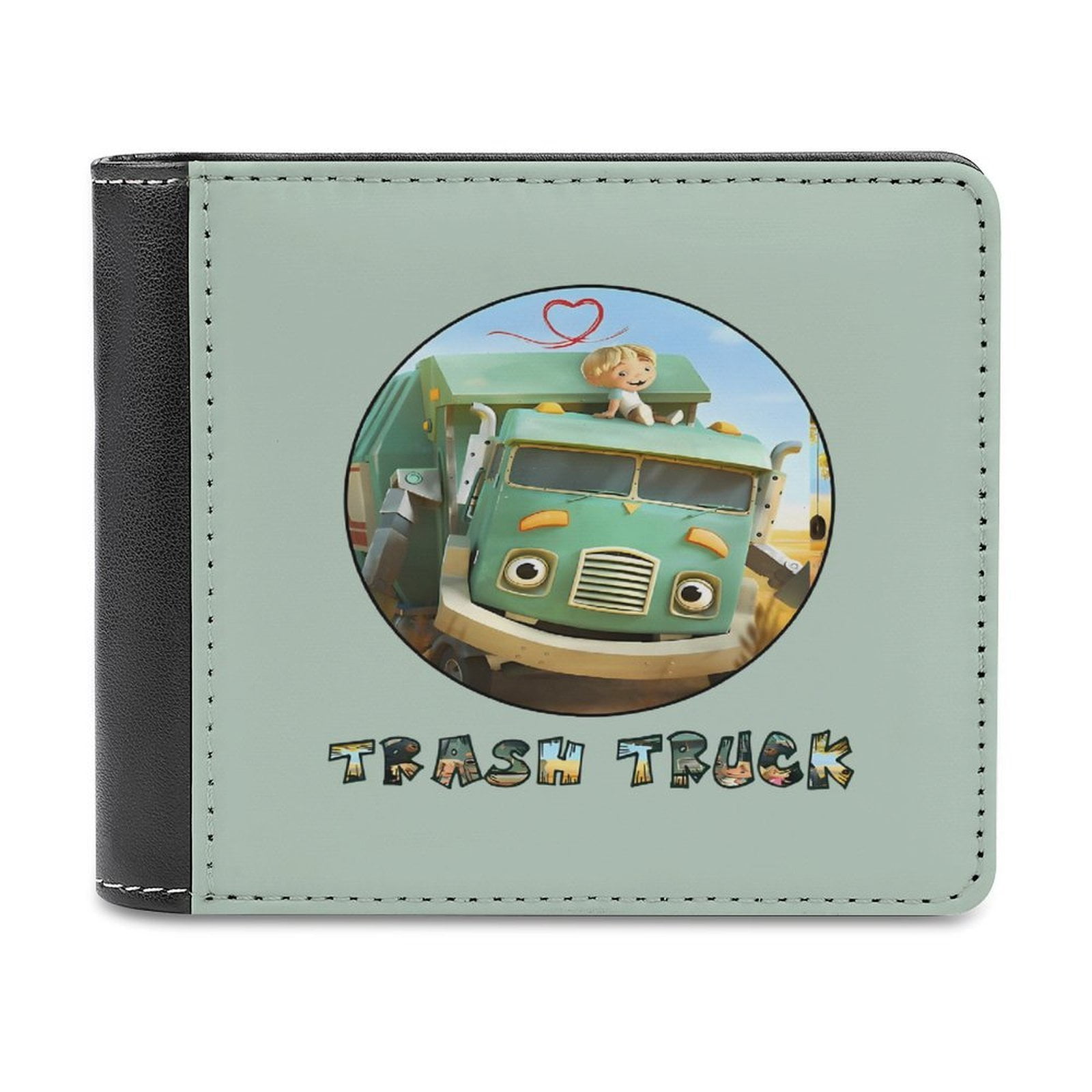 Trash Green Truck Wallet for Men Leather Purse Clutch Card Holders ...