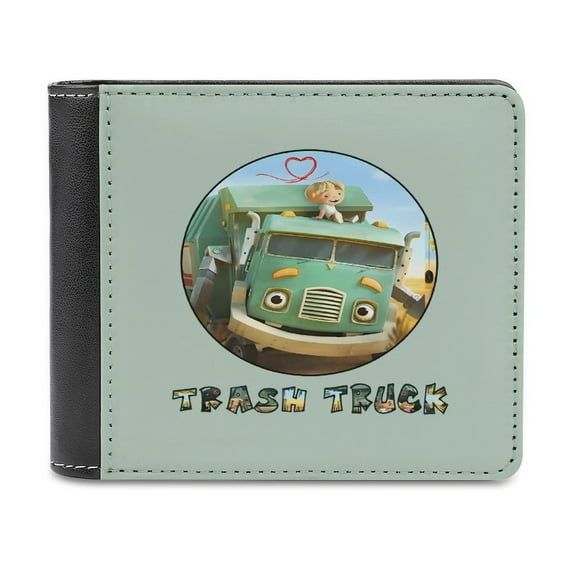 Trash Green Truck Wallet for Men Leather Purse Clutch Card Holders ...