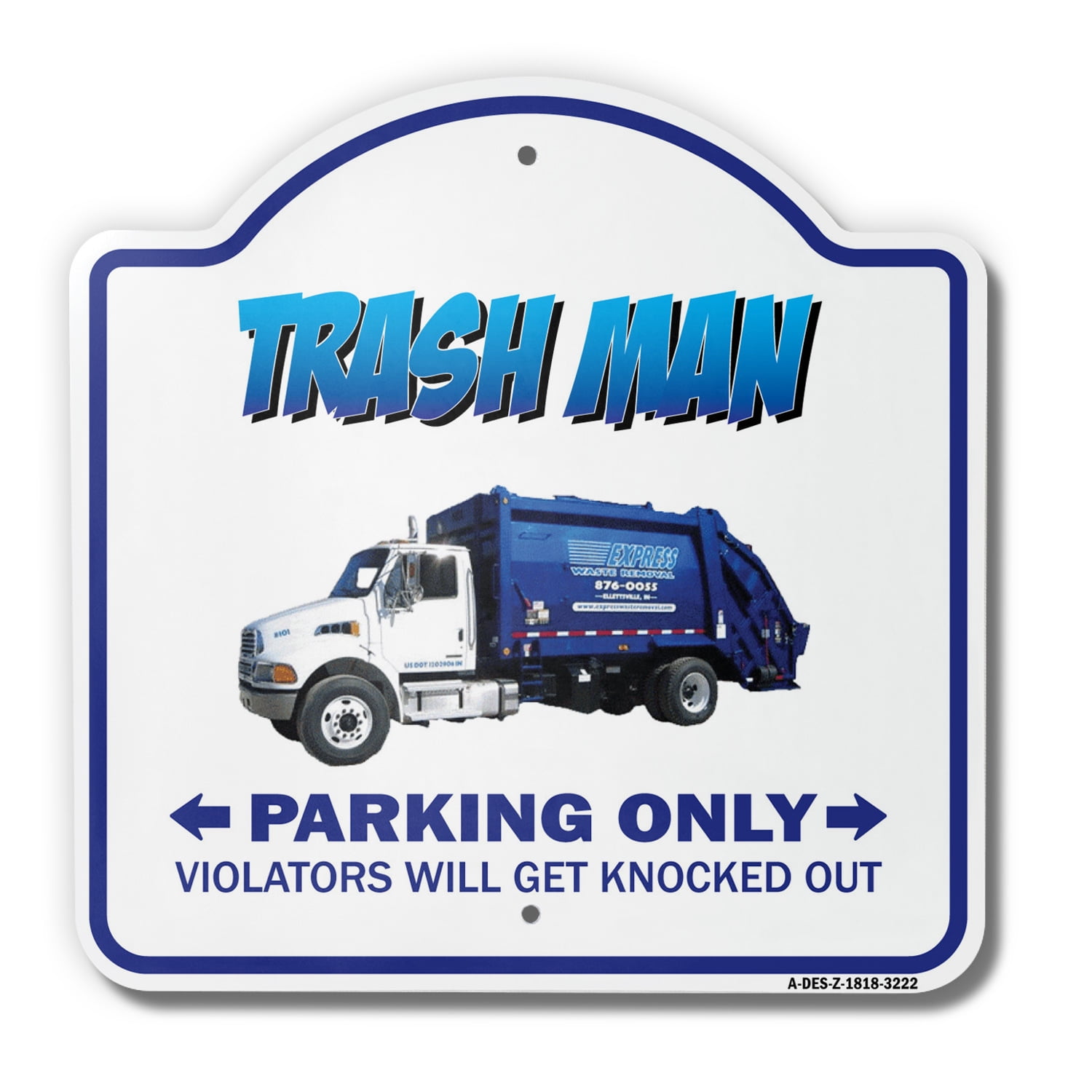 Trash Man 18" X 18" Heavy-Gauge Aluminum Architectural Sign ...