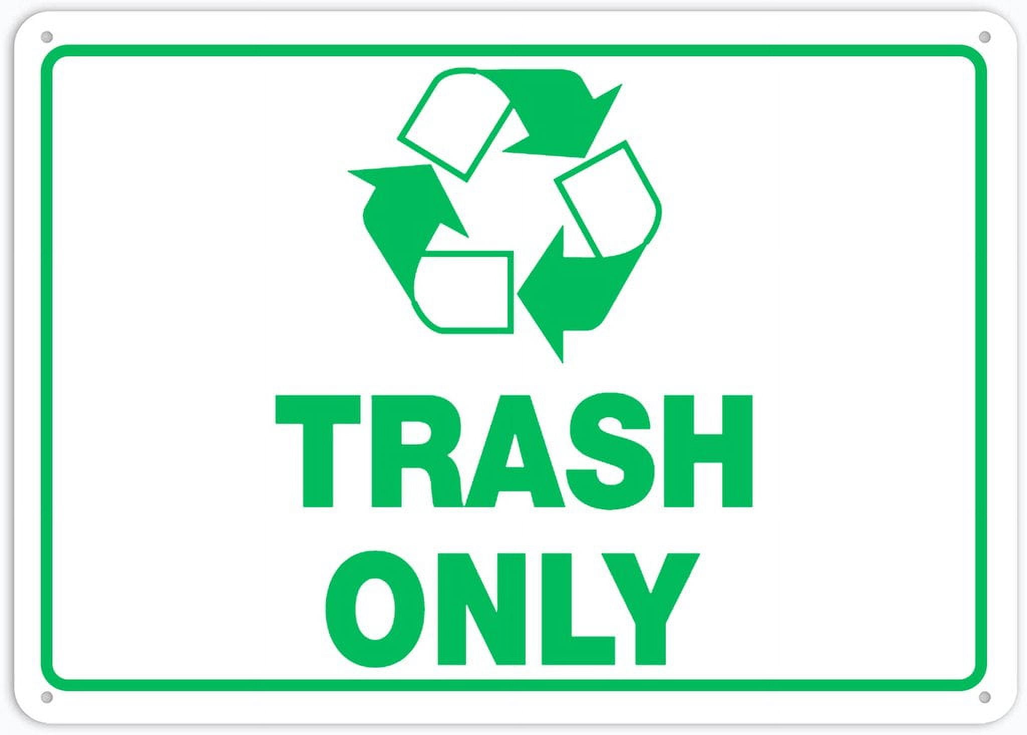 Trash Only Rust Free Aluminum 12 X 8 In, Weatherproof And Heavy Duty ...