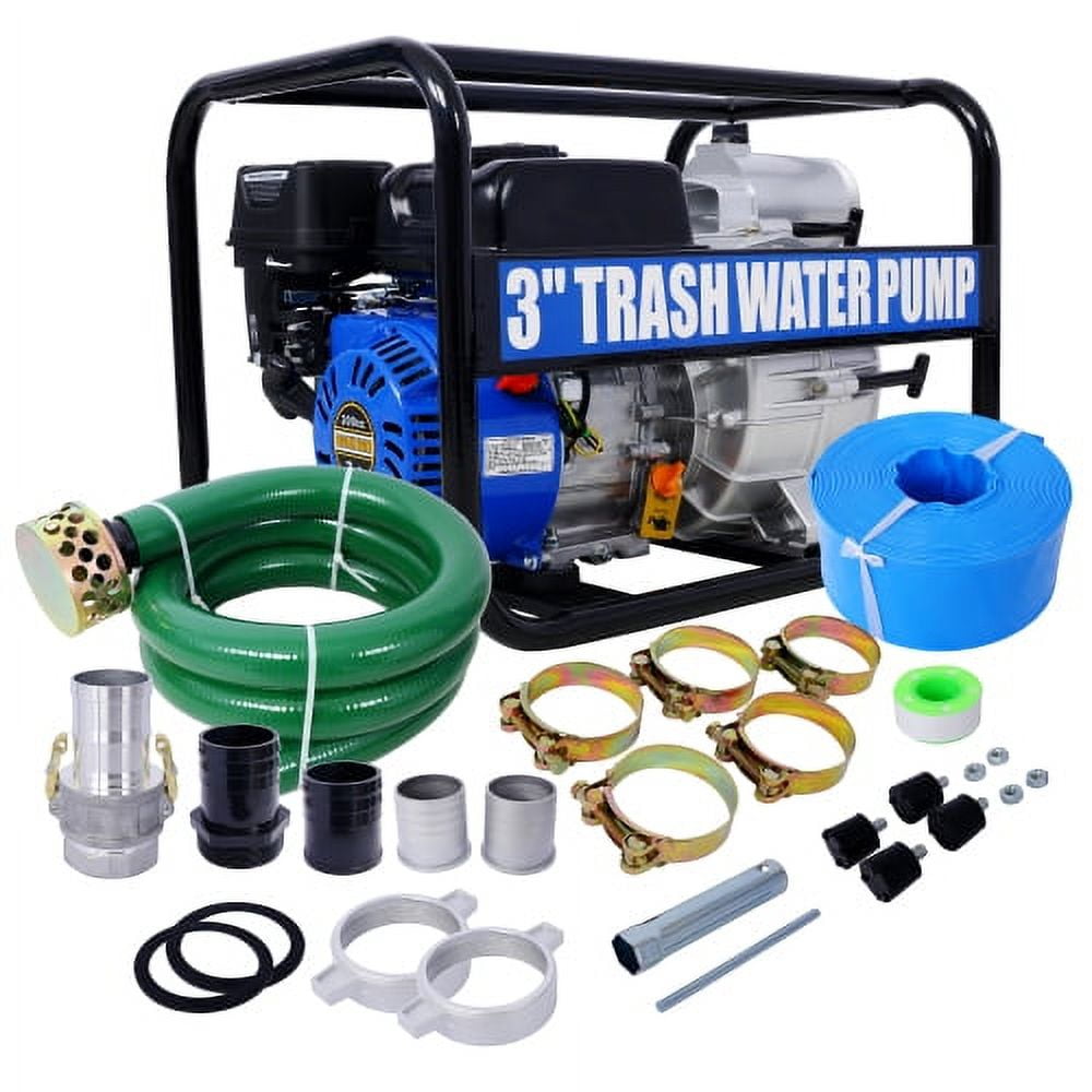 Trash Pump 3 inch, 209cc 7HP 4 stroke OHV ENGINE, Gas Powered Full ...