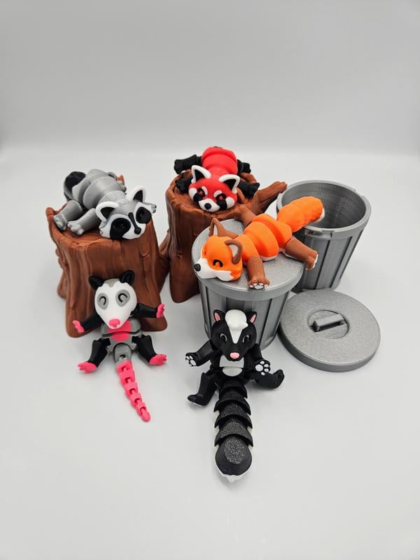 Trash Raccoon, Fox, Panda, Possum, Skunk - 3D Fidget - Collectible ...