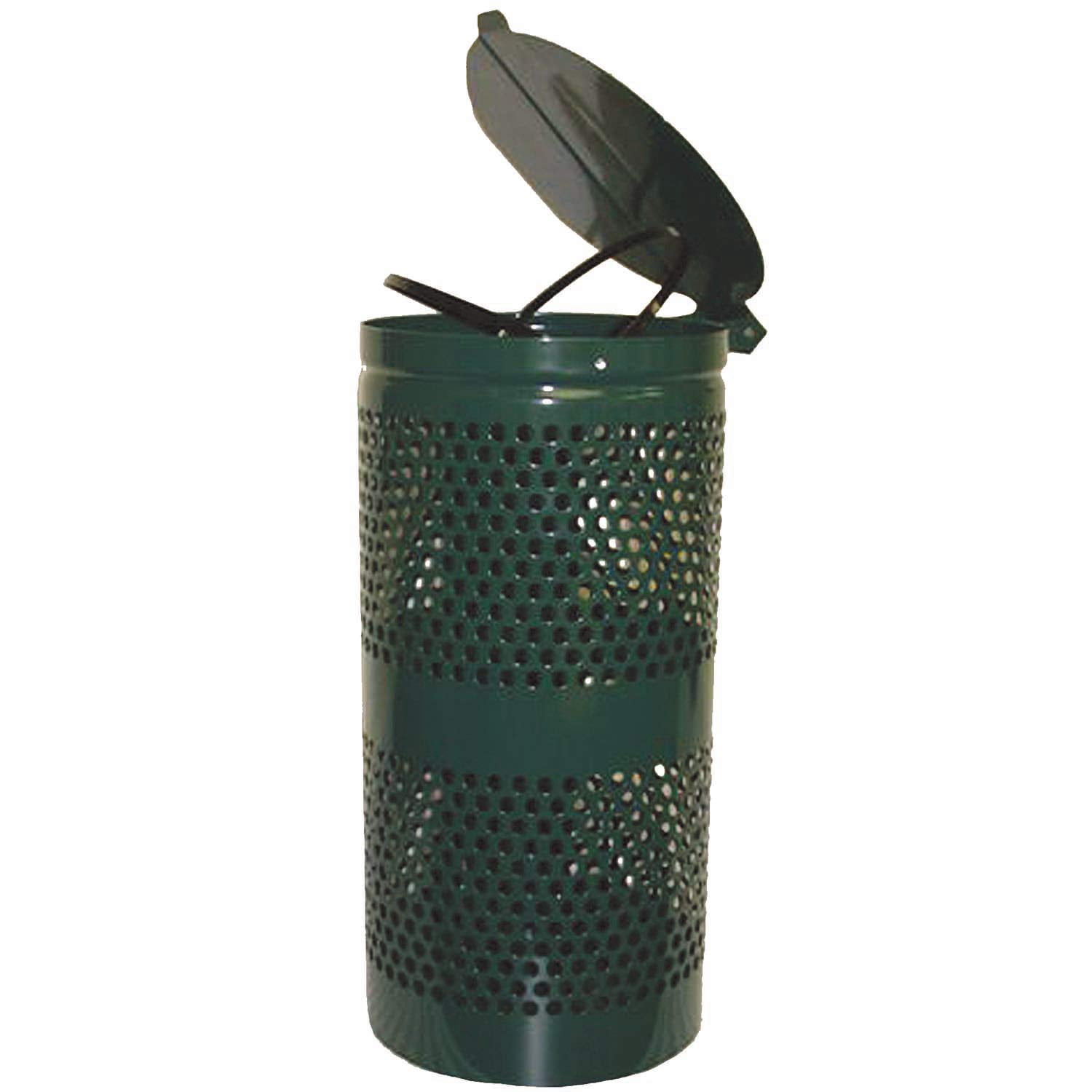 Trash Receptacle with Stainless Steel Lid and Liner Trash Bags ...