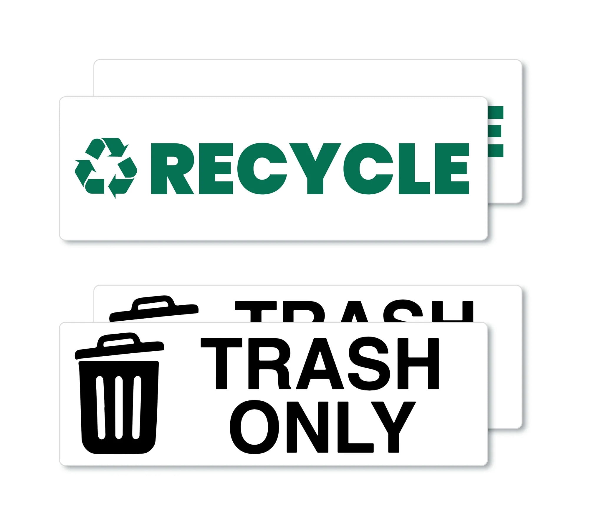 Trash Recycle Sticker Set – Heavy-Duty Trash Bin Labels | 6 x 2 | Made ...