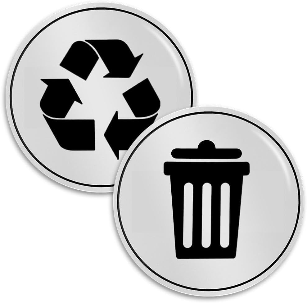 Trash and Recycle Stickers Set of 2 | Indoor Outdoor UV Stable ...