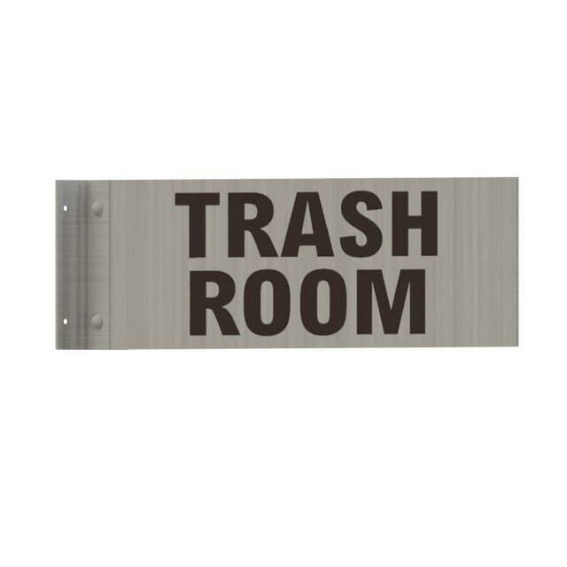 Trash Room Sign -Two-Sided/Double Sided Projecting, Corridor and ...