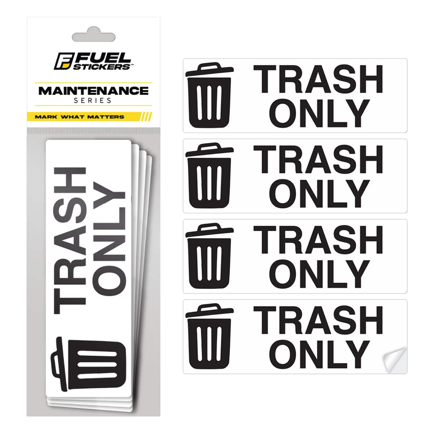 Trash Sticker - Trash Bin Labels | 2x6 | 4 Pack - Walmart.com