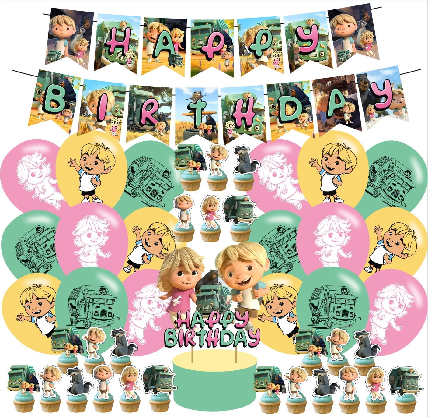 Trash Truck Birthday Decorations DHF10 Truck Party Decorations Trash ...