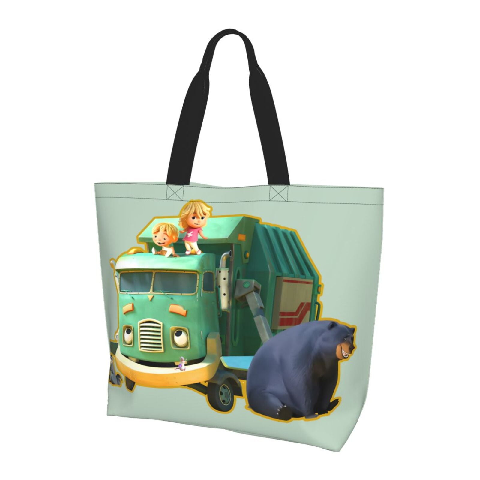 Trash Truck Cute Extra Large Canvas Tote Bag for Gym Beach Travel ...