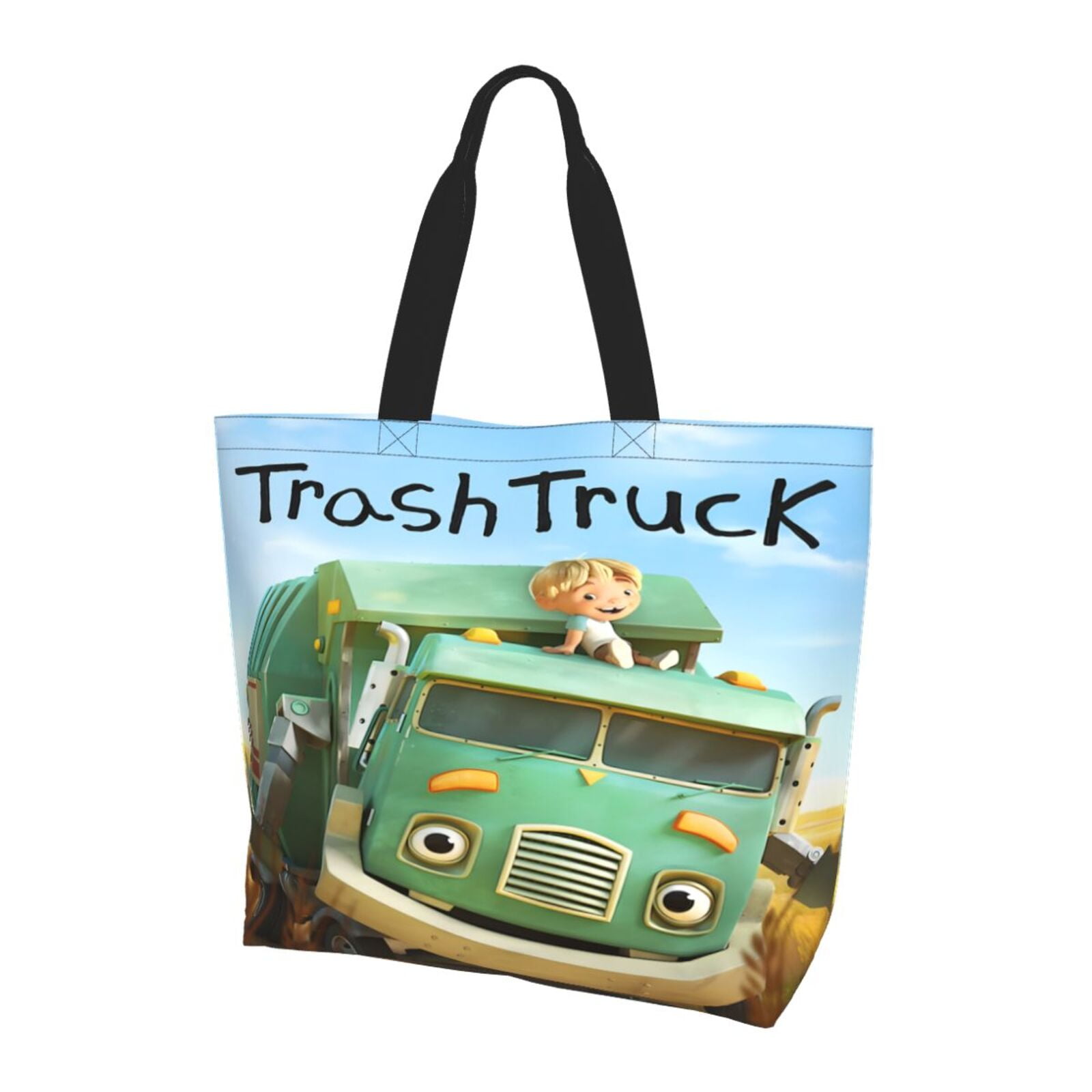 Trash Truck Cute Extra Large Canvas Tote Bag for Gym Beach Travel ...