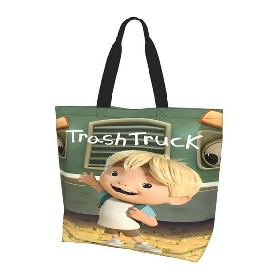 Trash Truck Cute Extra Large Canvas Tote Bag for Gym Beach Travel ...