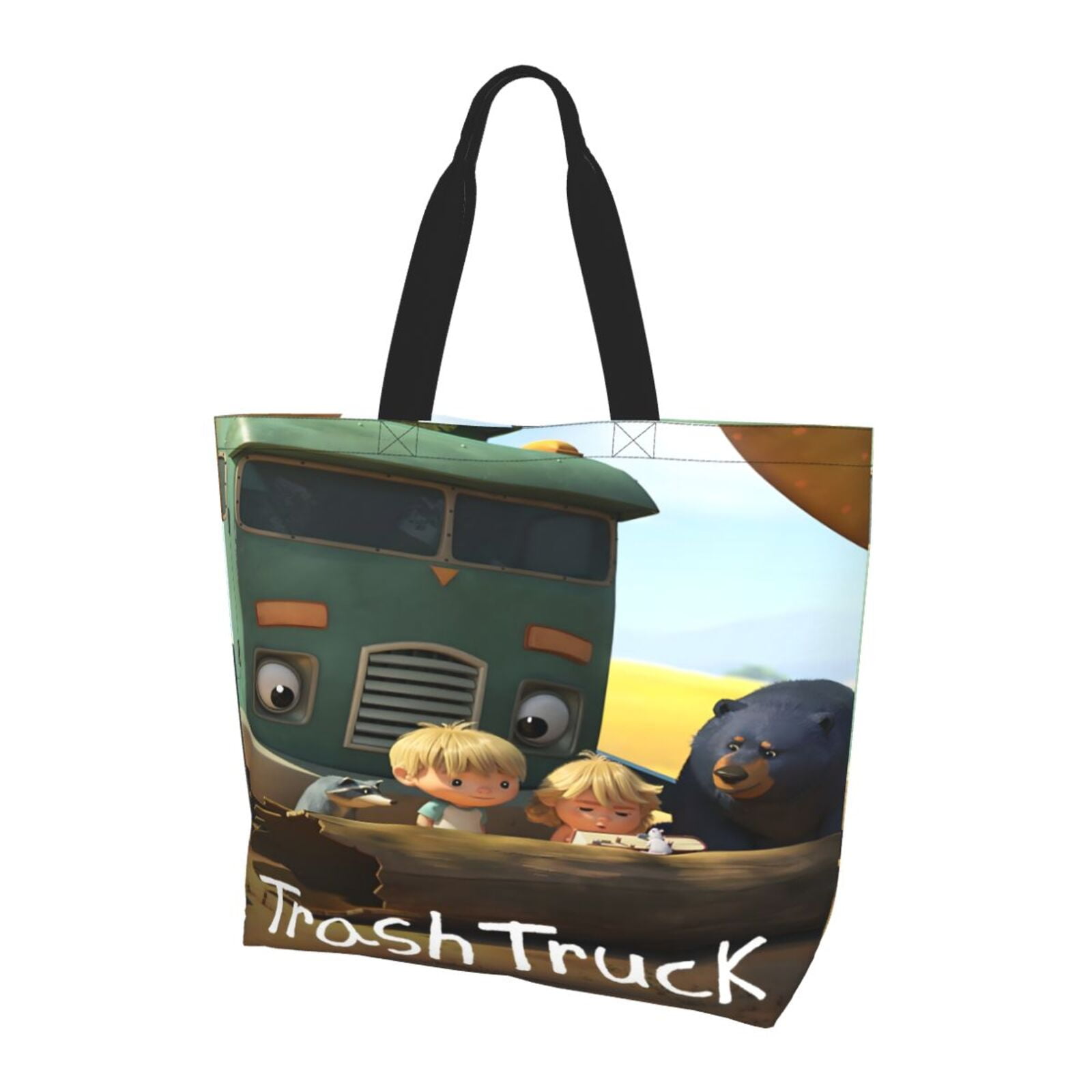 Trash Truck Cute Extra Large Canvas Tote Bag for Gym Beach Travel ...